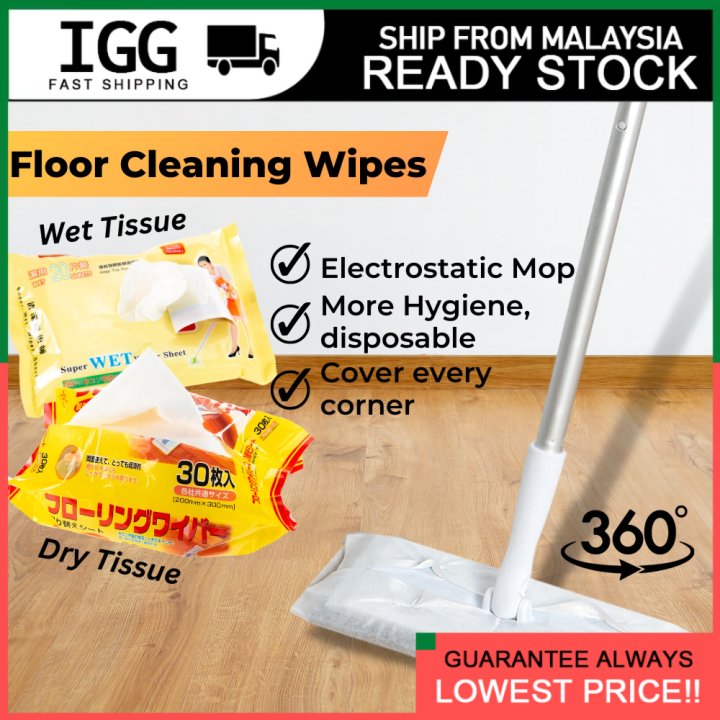 360° Spin Dry/Wet Static Duster Paper Flat Dust Mop Super Wet Mop ...