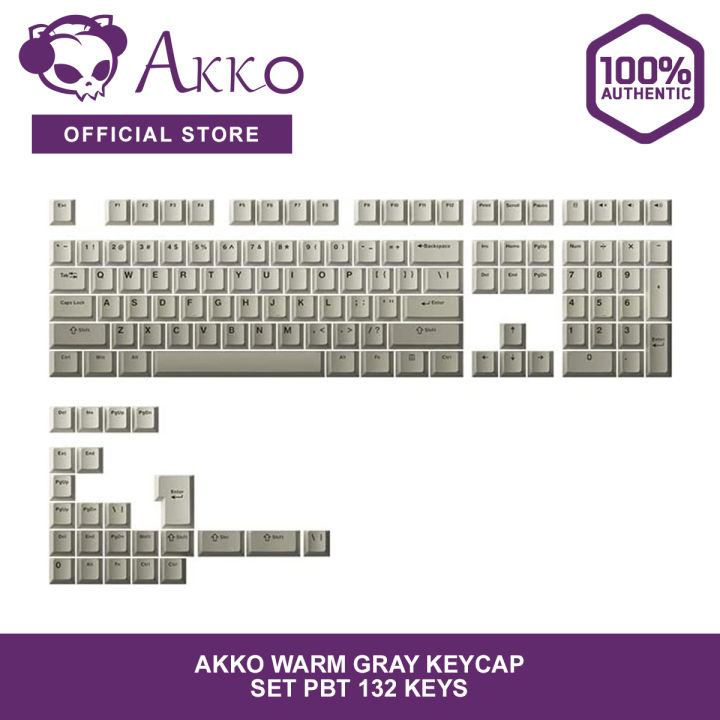 Akko Warm Gray Keycap Set PBT 132 Keys | Lazada PH