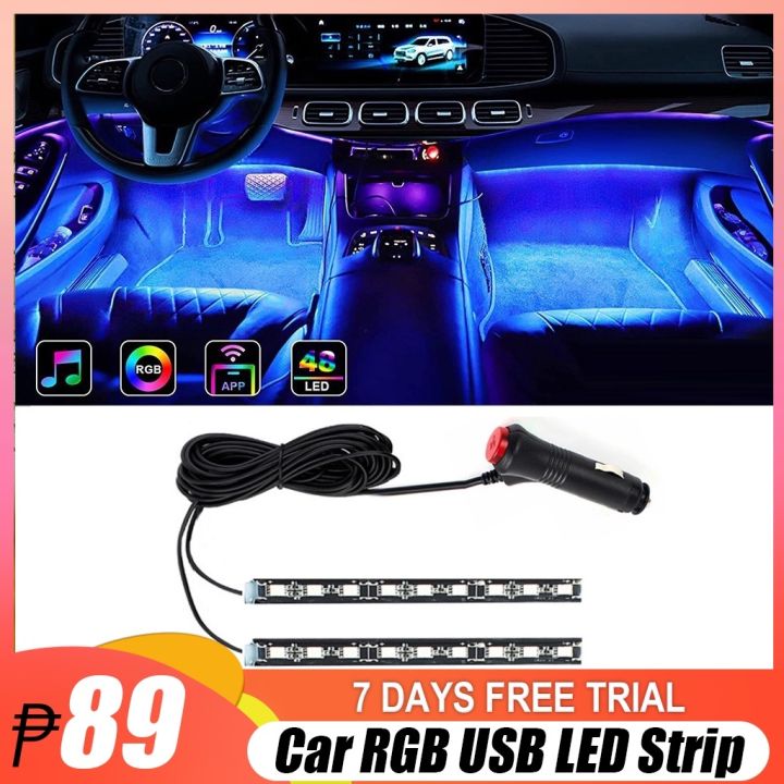 Car RGB USB LED Strip Light Interior Styling Decorative Atmosphere ...