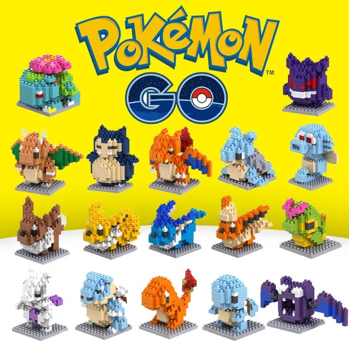 【Funny Blind Box Store】Cartoon Pokemon Building Blocks Animal Model ...