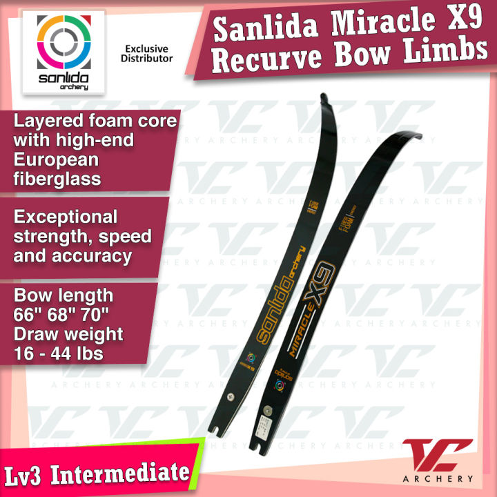 V Club Archery Sanlida Miracle X9 ILF Takedown Target Recurve Limbs ...