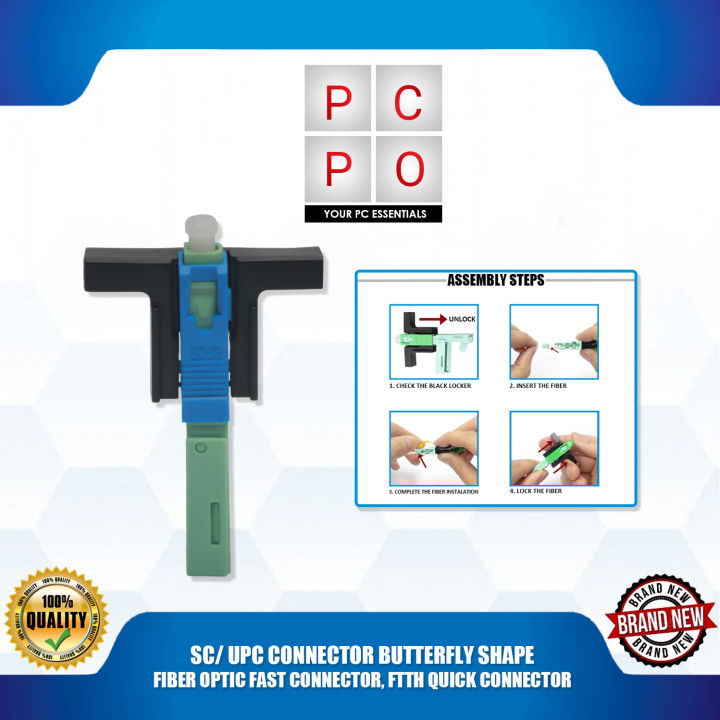 SC/ UPC CONNECTOR BUTERFLY SHAPE, FIBER OPTIC FAST CONNECTOR, FTTH ...