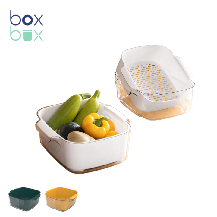 Duo-use Kitchen Basket Vegetable Drainer Fruit Basin Water Dryer Food ...