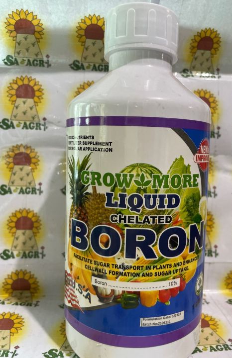 LIQUID CHELATED BORON FOLIAR FERTILIZER (1 LITER) GROW MORE | Lazada PH