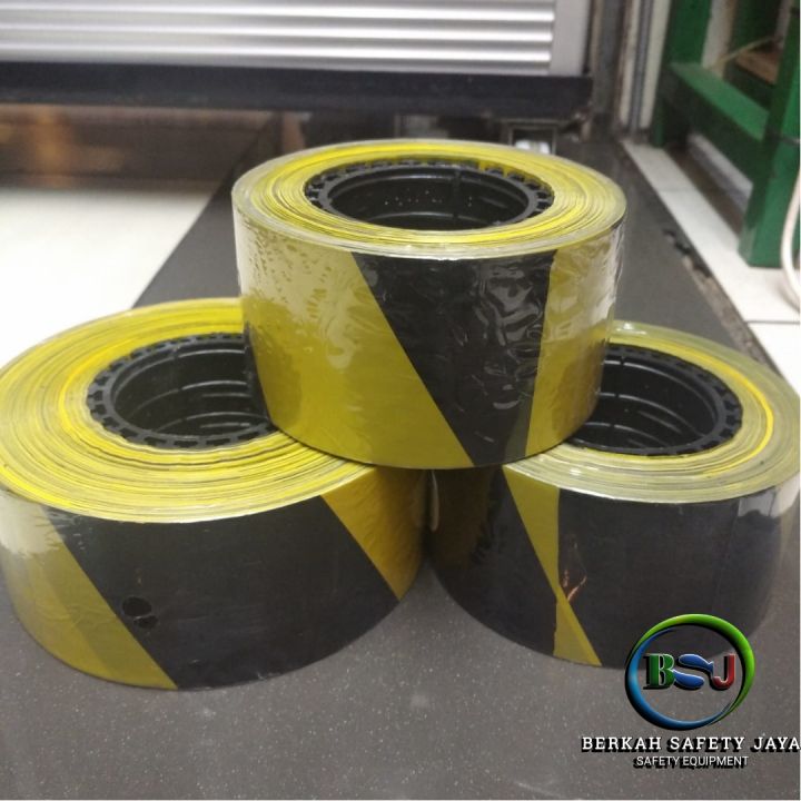 Barricade Line Police Line Safety Line Kuning Hitam 3 inch x 300 meter ...