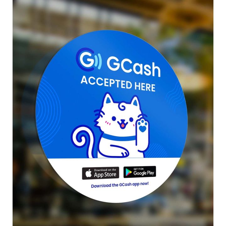 GCash Accepted Here vynil Sticker waterproof 8 diameter | Lazada PH