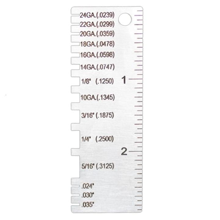 2 Styles Wire/Metal Sheet Thickness Gauge Stainless Steel Welding Gage ...