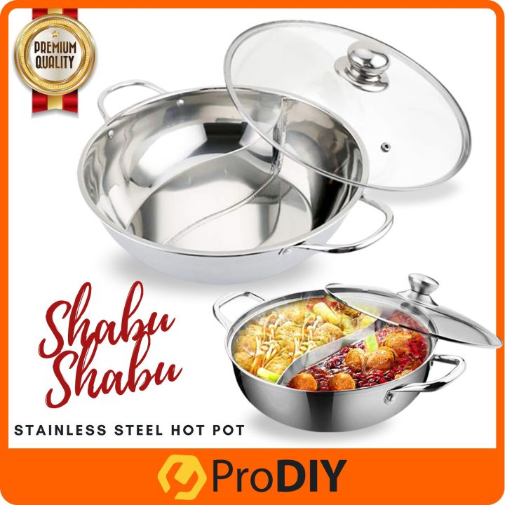 Stainless Steel 2 in 1 Hot Pot Shabu Dual Site Induction Gas Stove ...