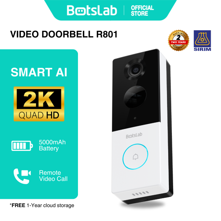 Botslab Video Doorbell Cam R801 2K FHD Smart Home Security Camera | Lazada
