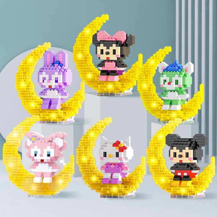 lego mini Lego Phát Sáng Mô Hình Disney Có Đèn Led Lắp Ráp Mickey Minne Totoro Stitch | Lazada.vn