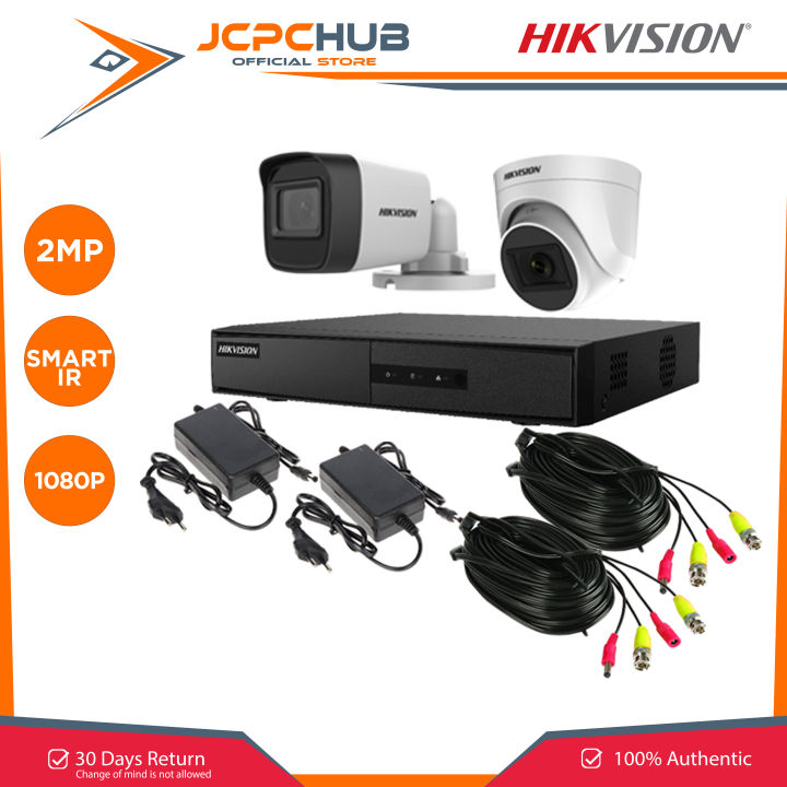 Hikvision Kit Assemble 2MP 4 Channel, 2x Cameras, 2x 12v 1A Adaptor, 2x ...