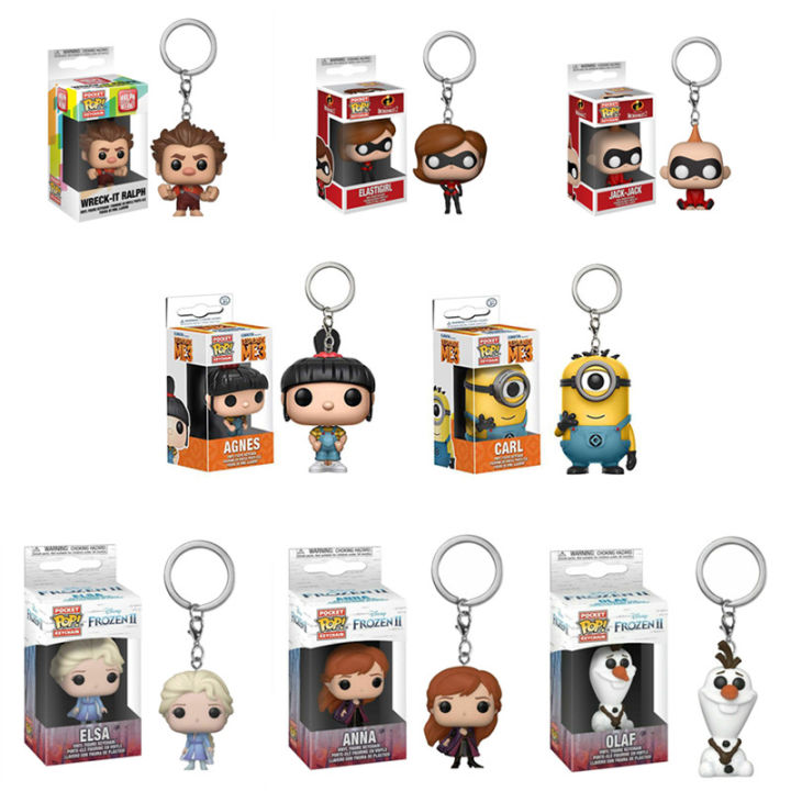 Original Disney Movie Wreck-It Ralph Doll Keychain PVC Anna Elsa ...