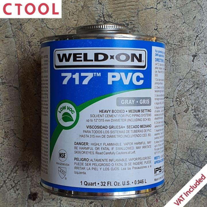 กาวทาท่อ uPVC 717 Weld-On 32 Oz. ของแท้ - Authentic Solvent Cement for PVC Piping Systems - ซี ...