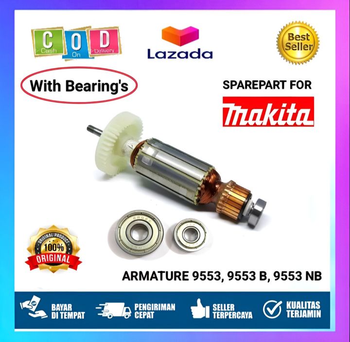 ARMATURE ANGKER GERINDA TANGAN MAKITA 9553NB 9553B 9553NB 9553 ARMATURE ...