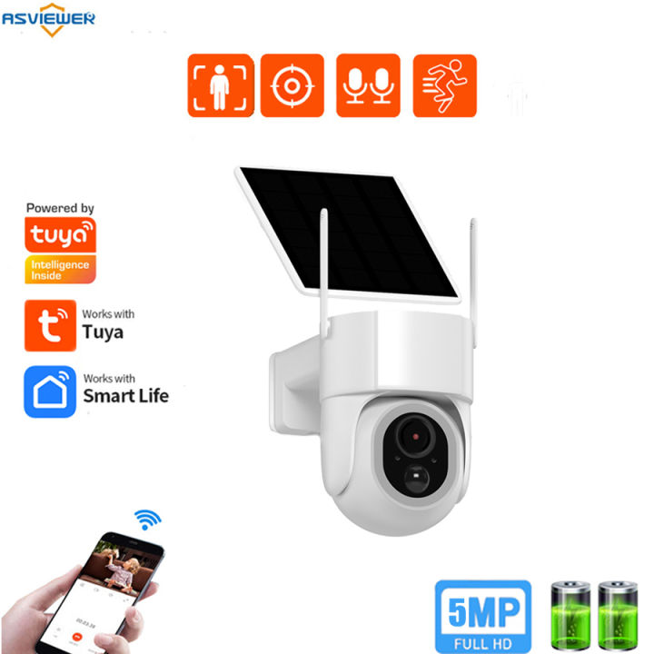 Tuya Solar WiFi Camera 3MP Low Power Battery IP Wireless PTZ Auto ...