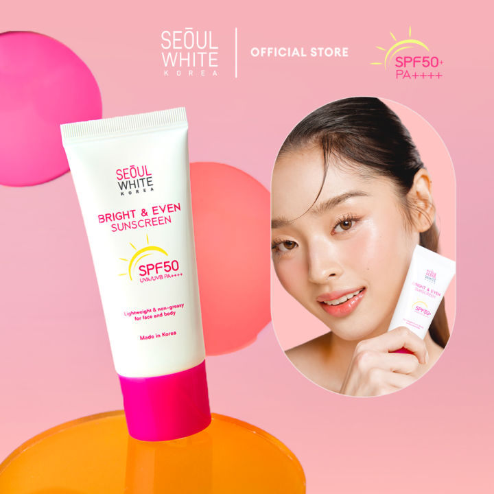 Seoul White Korea Bright & Even Sunscreen SPF50+ UVA/UVB PA++++ 30ML ...