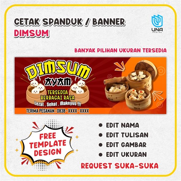 Cetak Spanduk / Banner DIMSUM SIOMAY BISA Custom Request | Lazada Indonesia