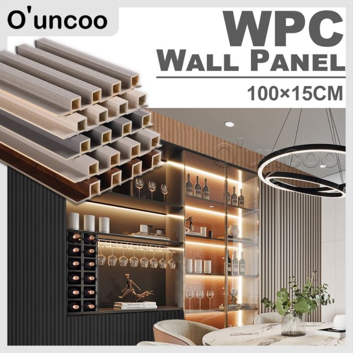 O'uncoo WPC Panel Background Wall Grille Home Decoration1M Waterproof ...