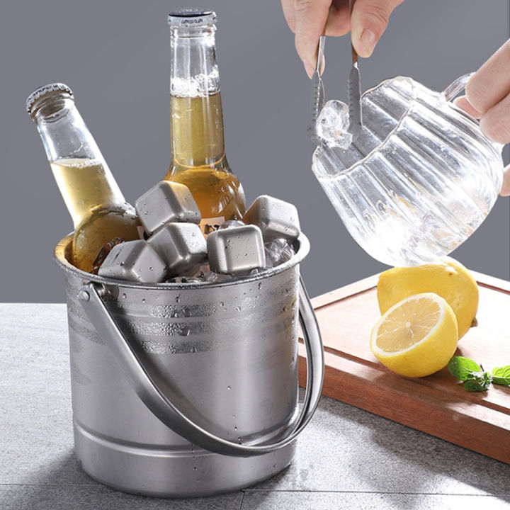 Wine Chiller Bucket Stainless Steel Champagne Wine Cooler Beer Ice ...