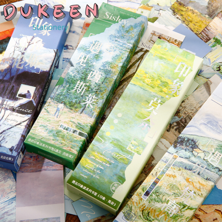 DUKEEN Paper Bookmark Meets Impressionist Series Series Retro Oil ...