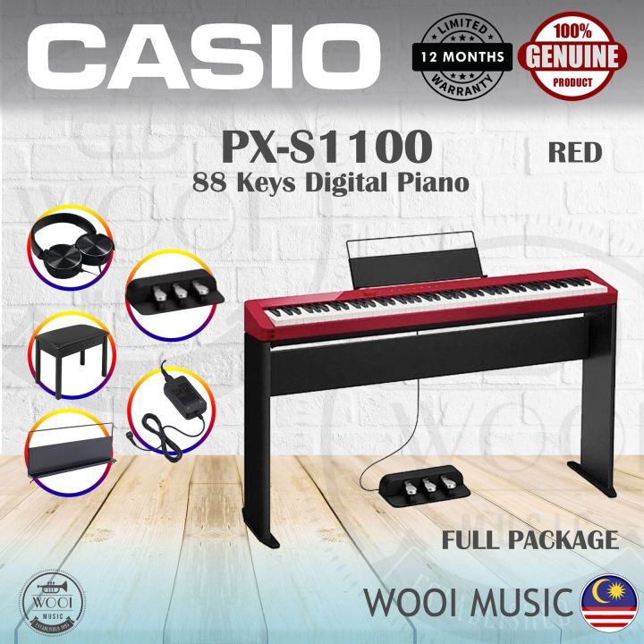Casio PX-S1100 RD 88 Keys Digital Piano Package - Red | Lazada