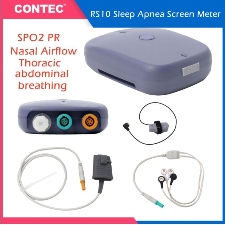 CONTEC RS10 Sleep Apnea Screen Meter Spo2 PR Nasal Airflow Thoracic and ...