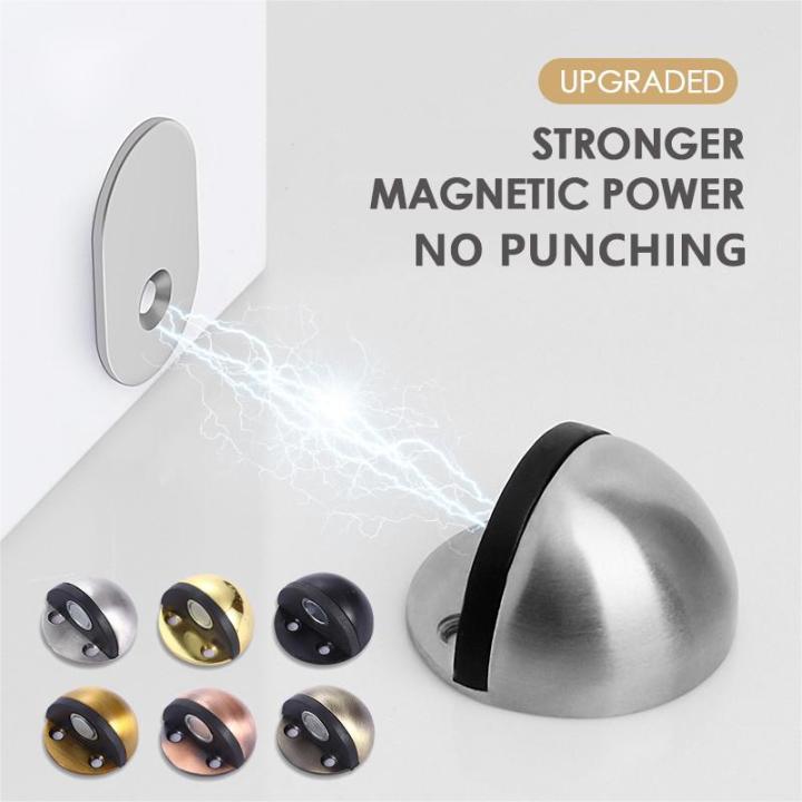 Stainless Steel Rubber Magnetic Door Stopper Non Punching Sticker ...