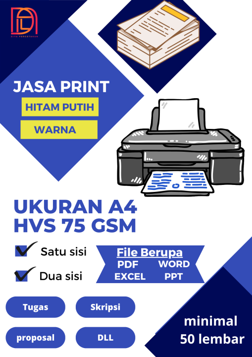 print dokumen / cetak dokumen A4 75 gsm per lembar | Lazada Indonesia