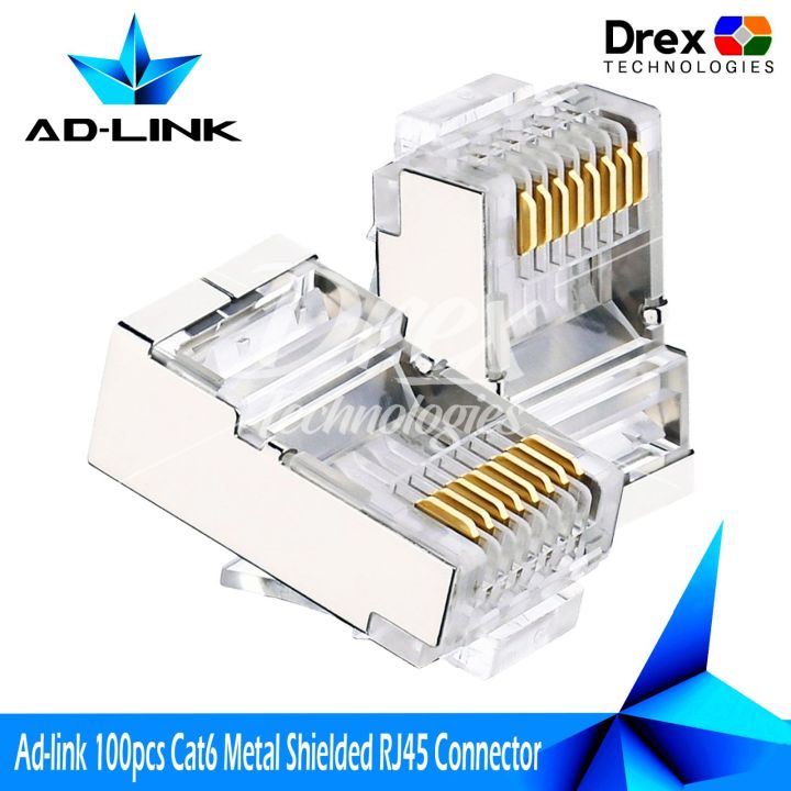 100pcs Ad-Link Cat6 Metal Shielded Rj45 Connector Cat6 | Lazada PH 100pcs Ad-Link Cat6 Metal Shielded Rj45 Connector Cat6 | Lazada PH