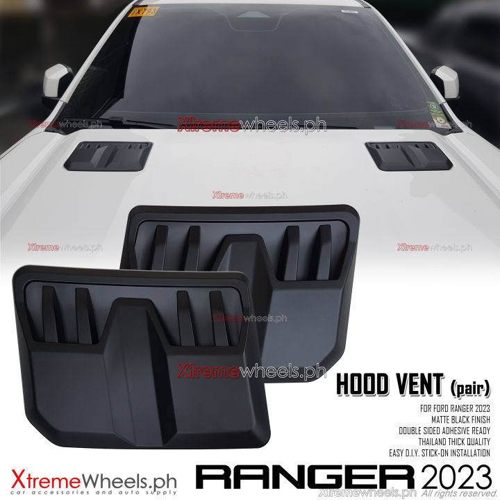Ford Ranger All Unit 2023-2025 2pcs Hood Vent Raptor Type Matte Black ...