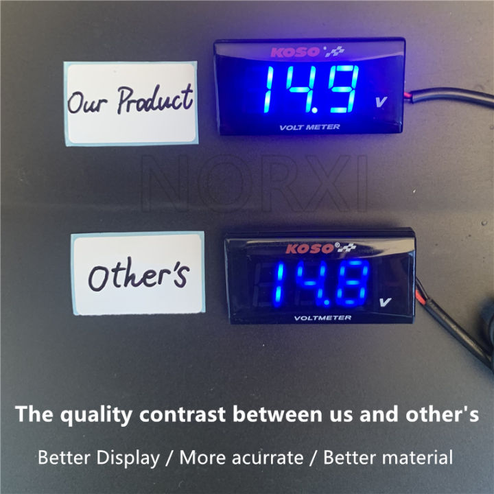 KOSO Volt Voltmeter Universal Motorcycle Volt meter Super Waterproof ...