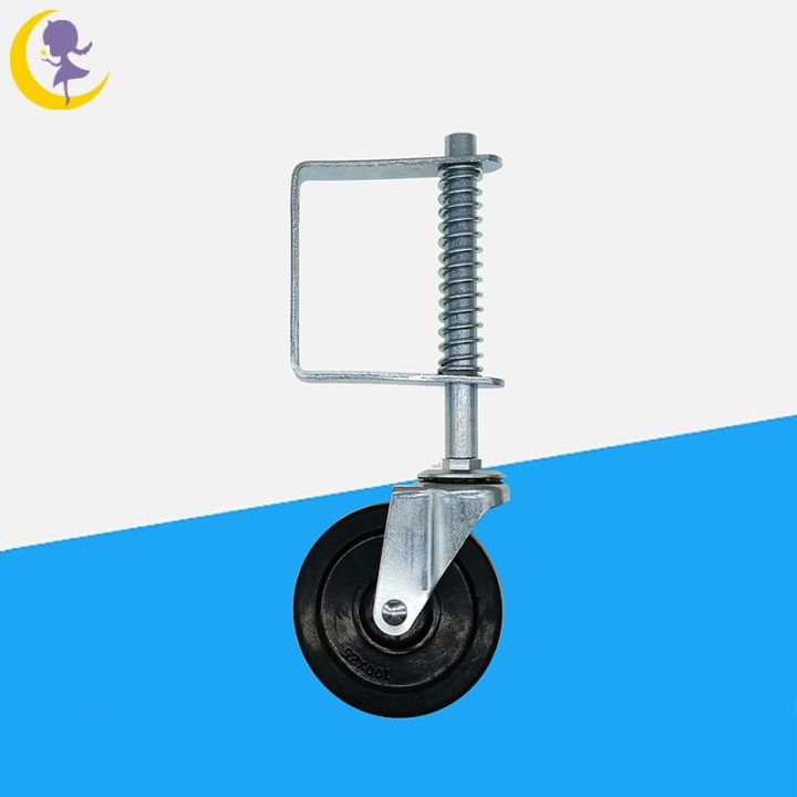 4 Inch Heavy Duty Rubber Mute Spring Loaded Gate Door Wheel Caster ...