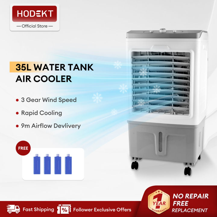 HODEKT Air Cooler Cooling Fan 35L Large Water Tank Air Conditioner 3 ...