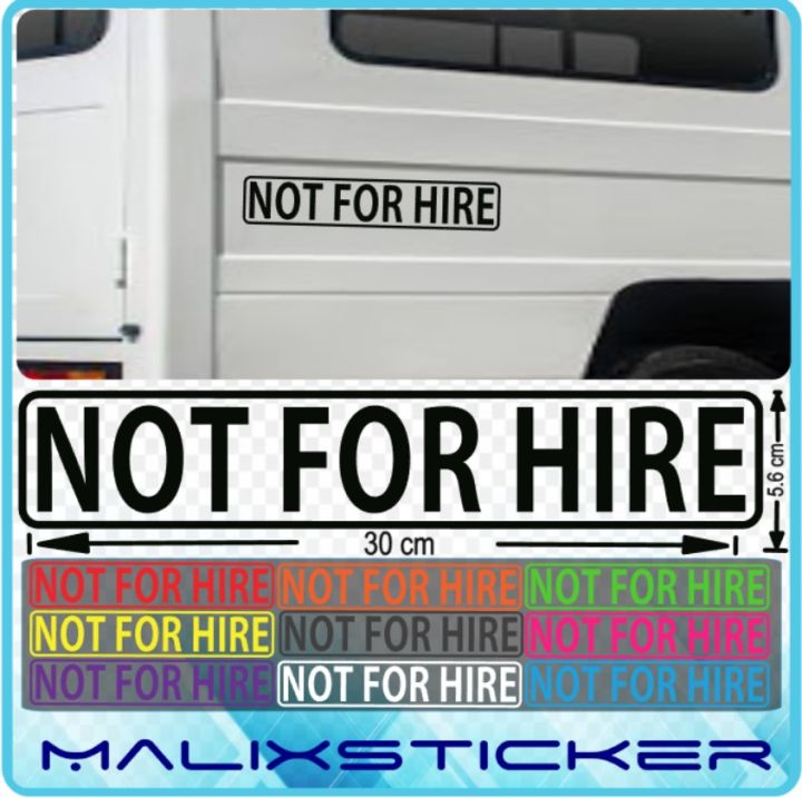 NOT FOR HIRE STICKER | Lazada PH