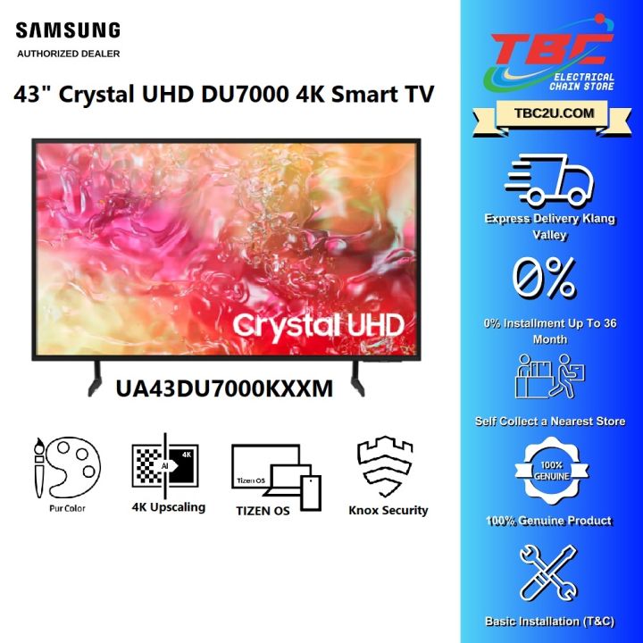 (NEW 2024) Samsung 43"-85" Crystal UHD DU7000 4K Smart TV (DU7000 Series) 43DU7000 | 50DU7000 ...