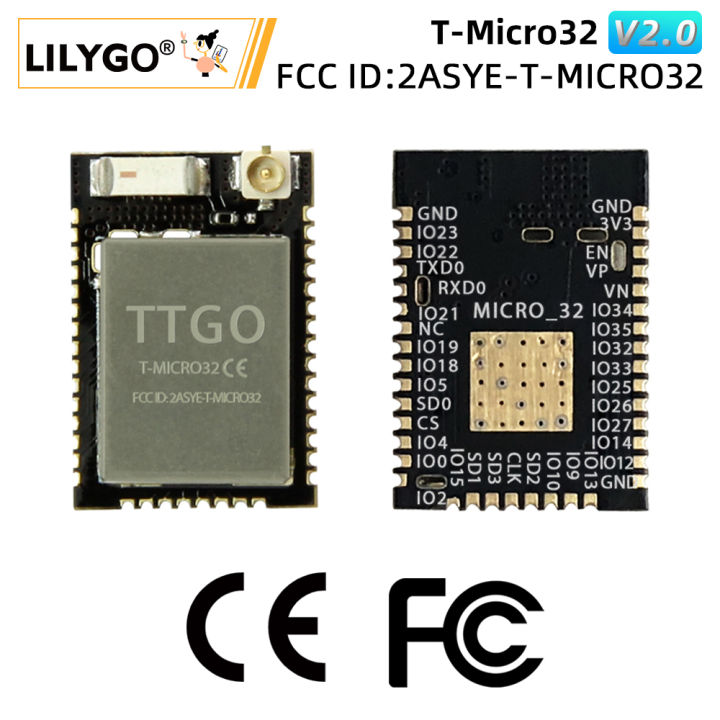 LILYGO® T-Micro32 V2.0 ESP32 Wireless Wifi Bluetooth Module ESP 32 PICO-D4 IPEX Expansion ESP-32 ...