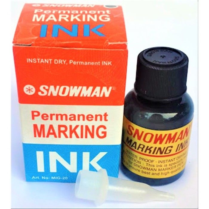 Isi Ulang Tinta Permanent / Refill Ink Spidol Snowman Permanen Marking ...