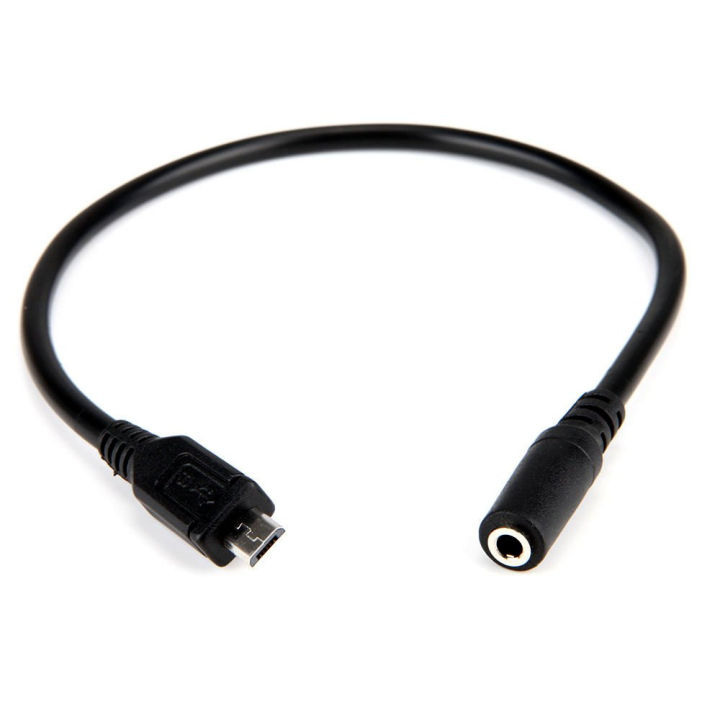 3.5mm Female 3 Pole Aux Audio Jack to Micro USB B 5 Pin Male Adapter ...