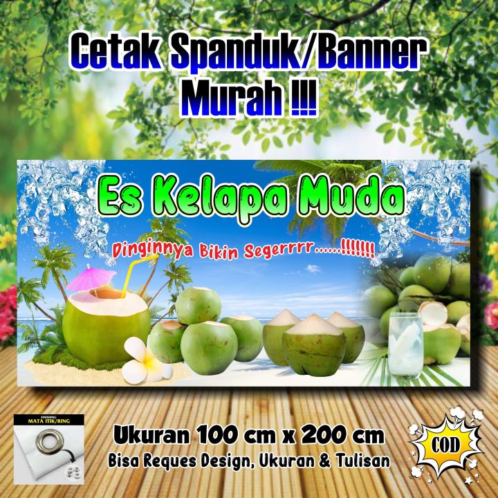 Spanduk Banner Es Kelapa Muda Ukuran 1 meter x 2 meter | Lazada Indonesia