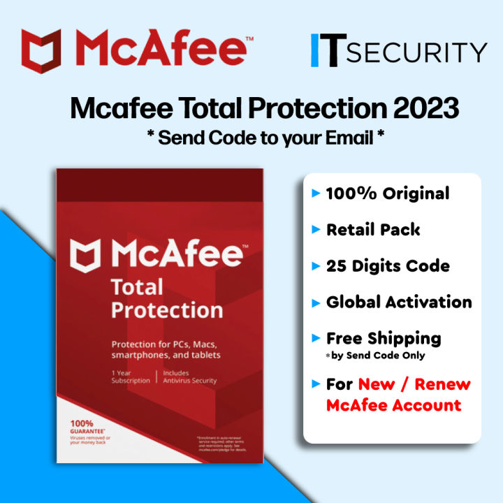 McAfee Total Protection Antivirus Software - 1 Device 1 Year ( Physical Pack / Email Delivery ...