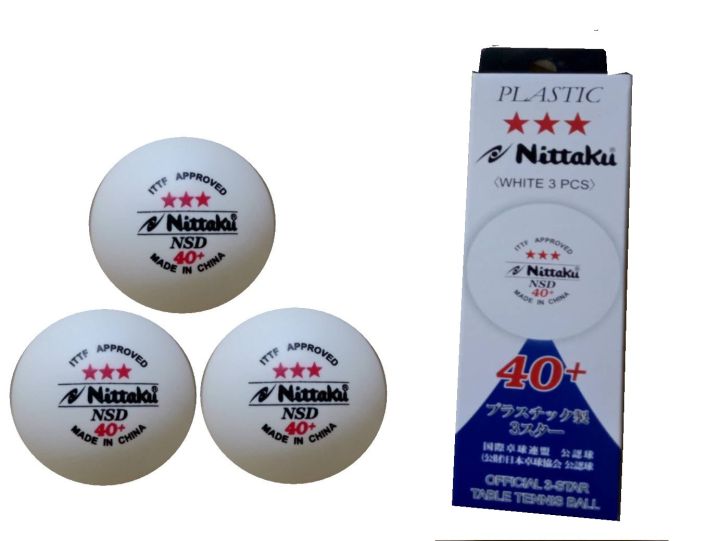 Nittaku Ball 3-Star NSD 40+ Official Table Tennis Ball Bola Ping Pong Original 3 pcs in box ITTF ...