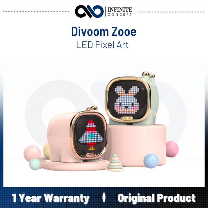 Divoom ZOOE LED Screen Pixel Display Portable Bluetooth Speaker With DSP Wireless Speaker | Lazada