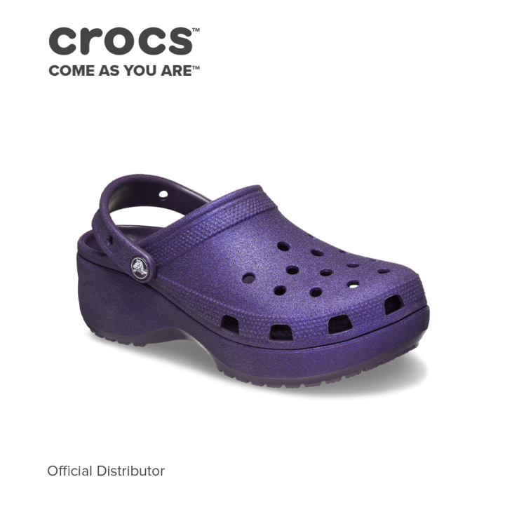 Crocs Women's Classic Platform Glitter Clog in Dark Iris | Lazada PH