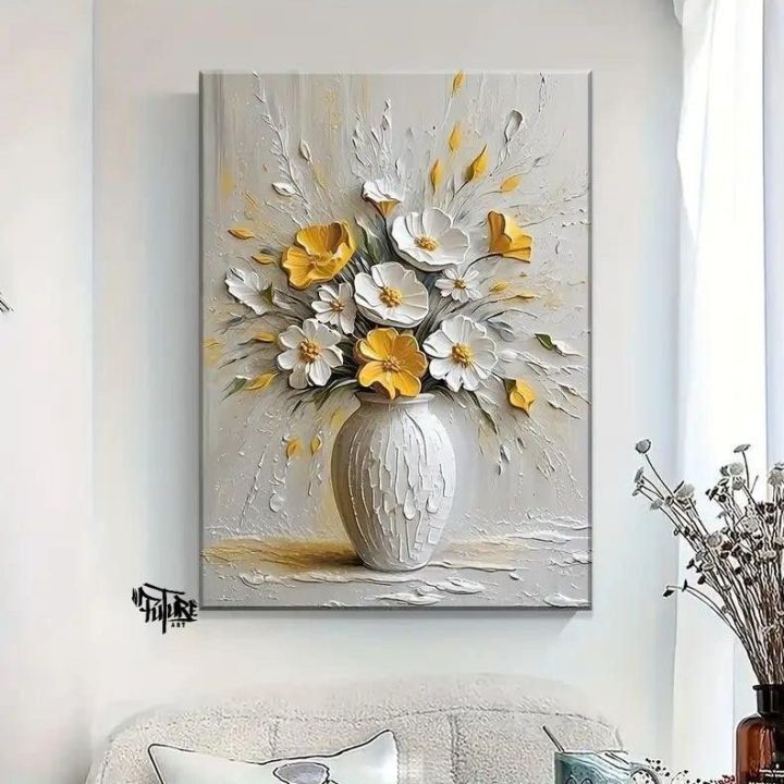 Lukisan Dinding Bunga Minimalis dengan Bingkai Fiber - Future Art ...