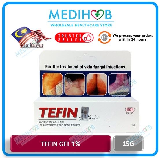 Hoe Tefin Gel Terbinafine 1% (15g) untuk kurap antifungal gatal gatal ...