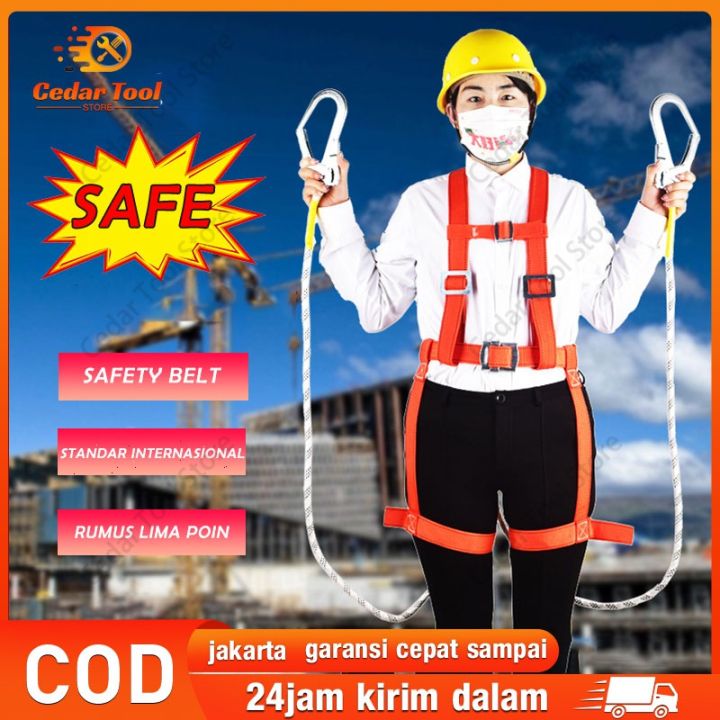Safety Full Body Harness Big Hook Sabuk Pengaman Safety Bell Full Body ...
