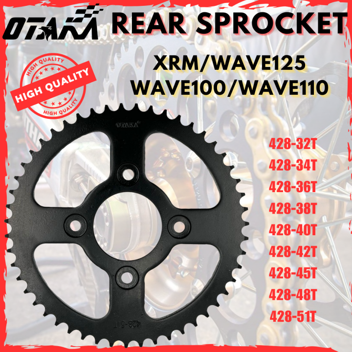 OTAKA Rear Sprocket for MOTORCYCLE 428 XRM/WAVE125/WAVE100/WAVE110 ...