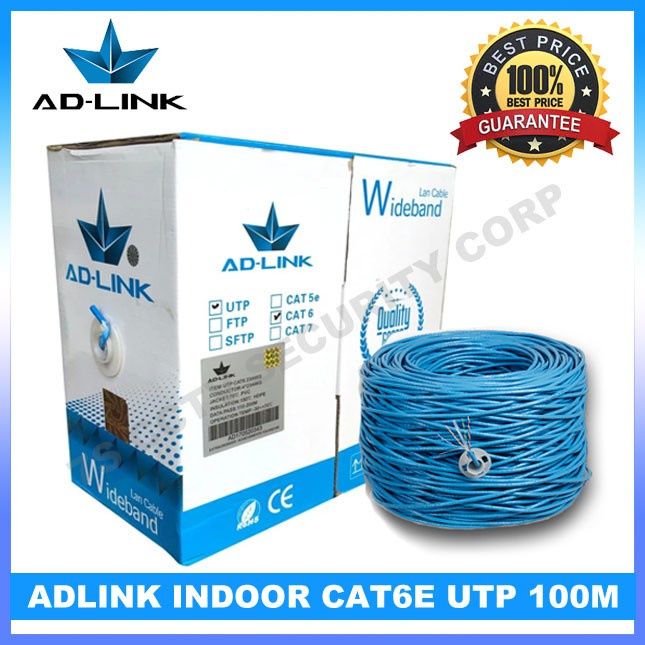 COD ADLINK CAT6E Quality indoor UTP Ethernet LAN Cable 100m | Lazada PH