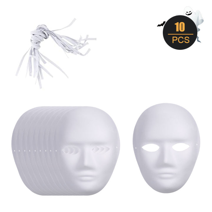 Halloween DIY White Paper Masks Pulp Blank Hand Painted Masks ...