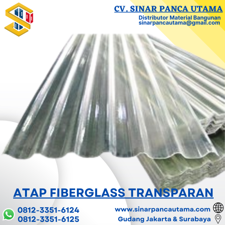 JUAL ATAP FIBERGLASS TRANSPARAN TEMBUS CAHAYA DAN HEMAT ENERGI | Lazada ...